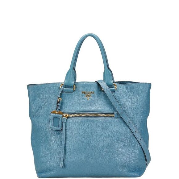Prada | Bags | Prada Leather Logo Metal 2way Bag | Poshmark